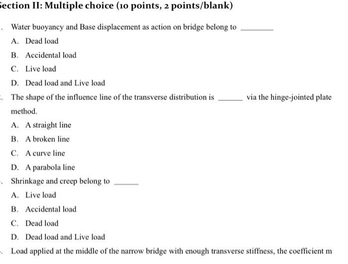 Solved Section II: Multiple choice (10 points, 2 | Chegg.com