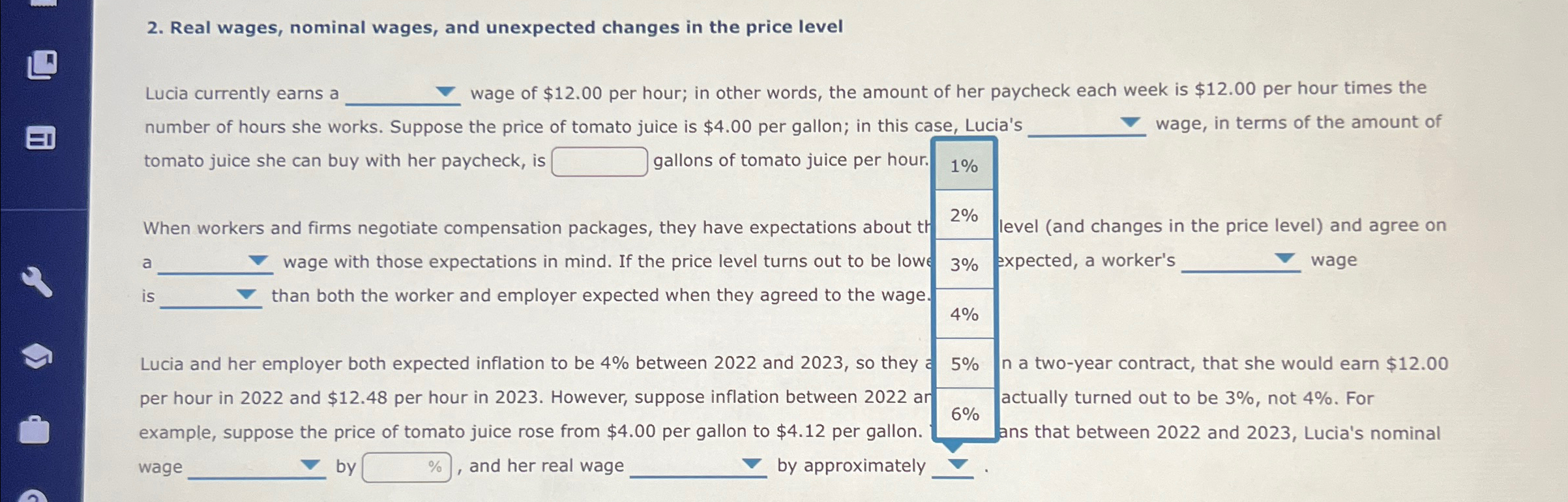 Solved Real wages, nominal wages, and unexpected changes in | Chegg.com