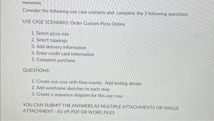 Solved Consider the following use case scenario and complete | Chegg.com