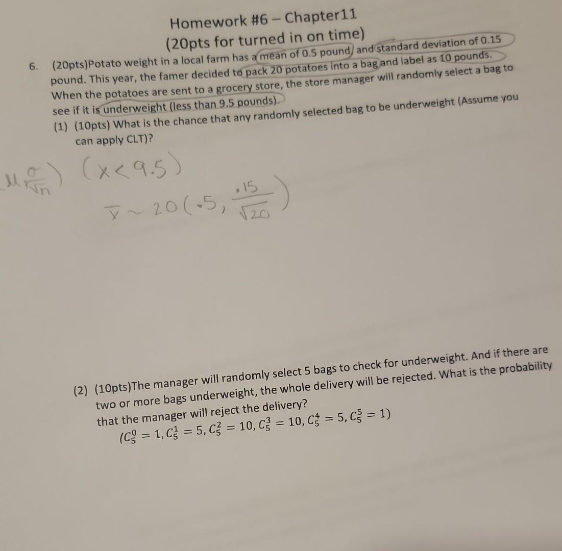 Solved Homework \#6 - Chapter11 (20pts for turned in on | Chegg.com