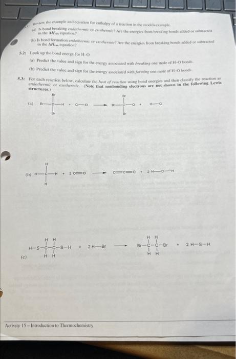 Objective 5: Use bond energies to calculate energy | Chegg.com