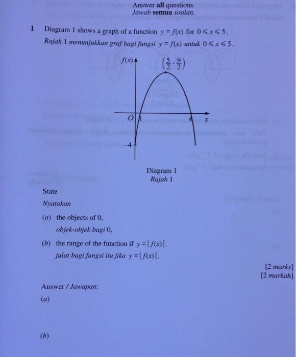Solved Answer all questions. Jawab semua soalan. 1 Diagram 1 | Chegg.com