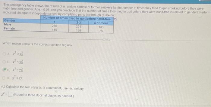 Solved The contingency table shows the results of a random | Chegg.com