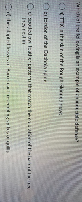 Solved Which of the following is an example of an inducible | Chegg.com