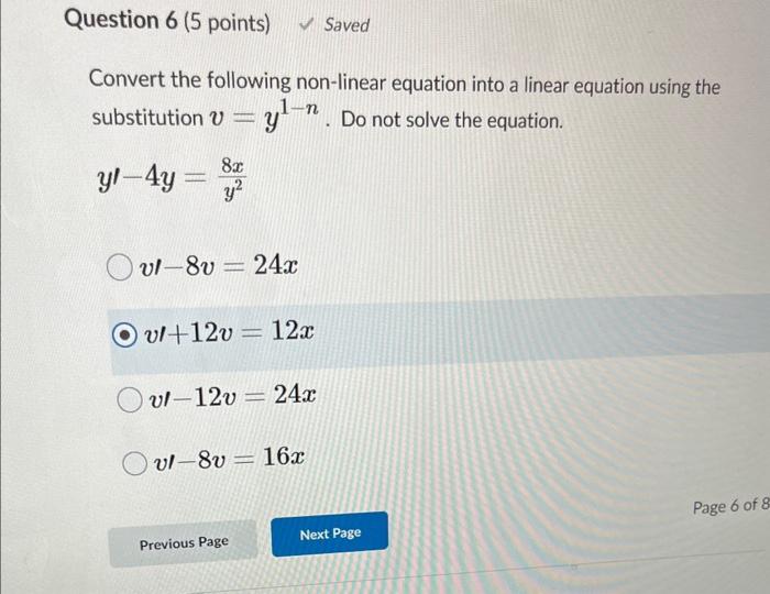Solved Convert the following non-linear equation into a | Chegg.com Solved Convert the following non-linear equation into a | Chegg.com