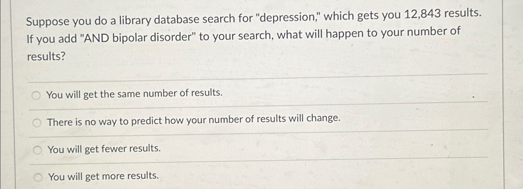 Solved Suppose you do a library database search for | Chegg.com