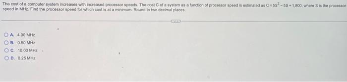 Solved The cost of a computer system increases with hcreased | Chegg.com
