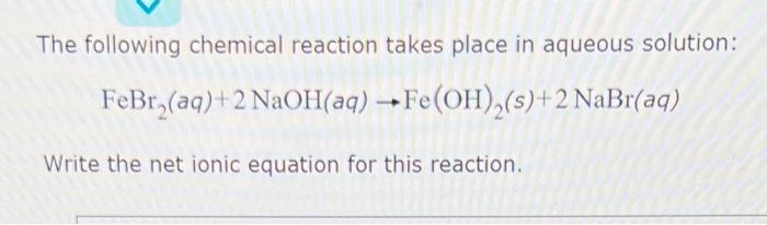 Solved The following chemical reaction takes place in | Chegg.com