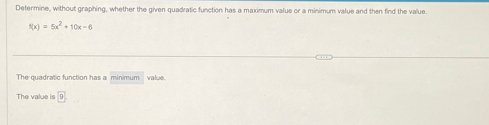 Solved Determine, without graphing, whether the given | Chegg.com