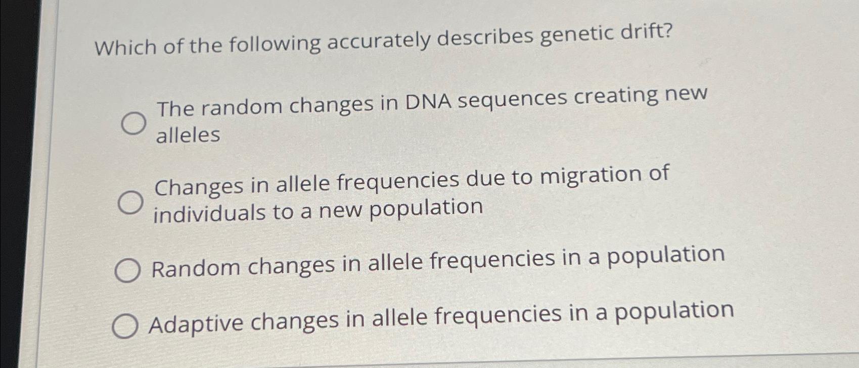 Solved Which of the following accurately describes genetic | Chegg.com