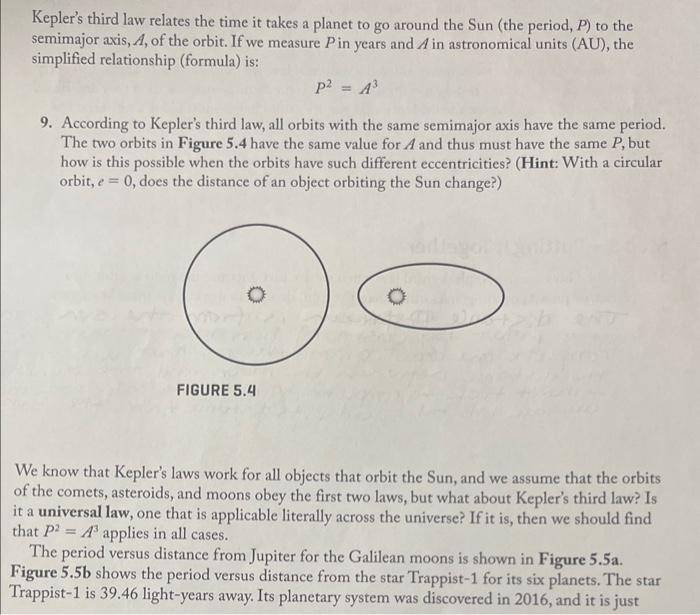 Solved Kepler's third law relates the time it takes a planet | Chegg.com