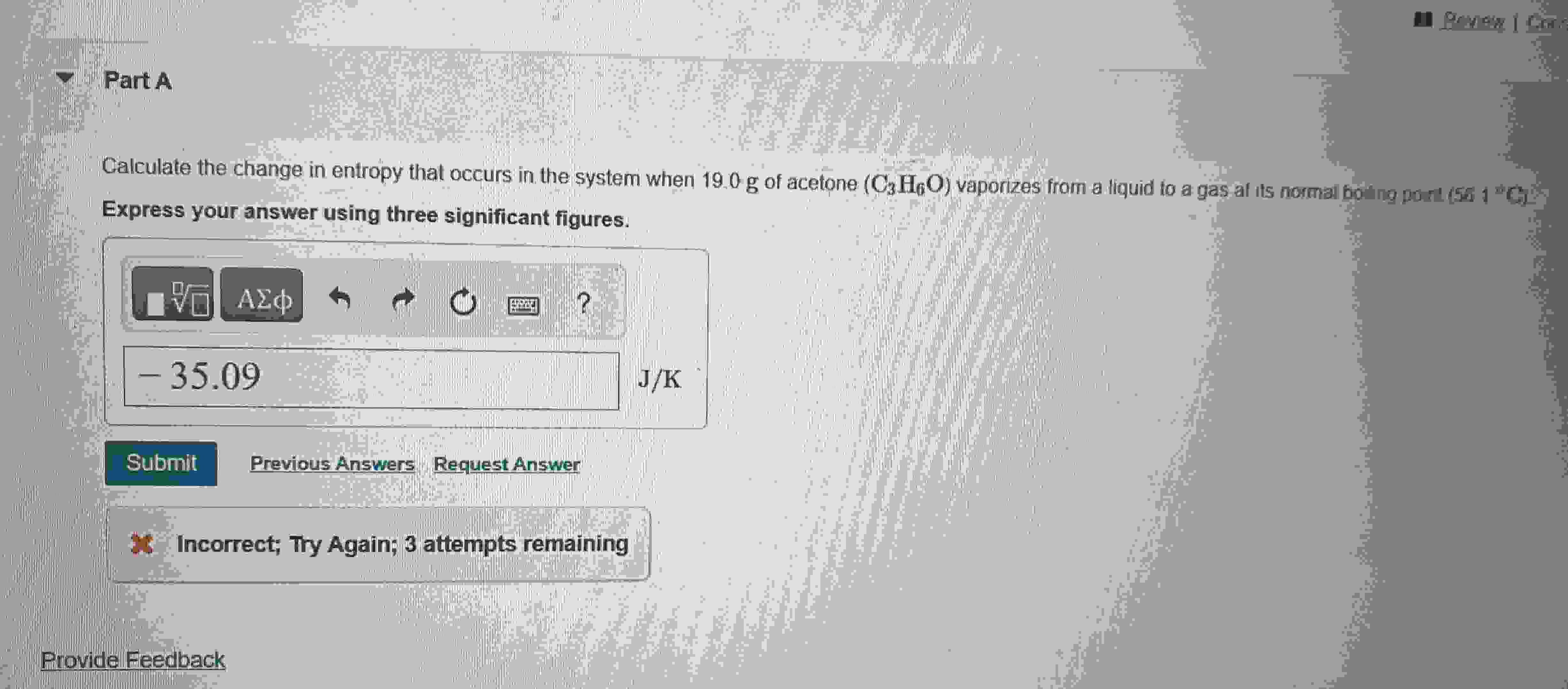 Solved Part A Express your answer using three significant | Chegg.com