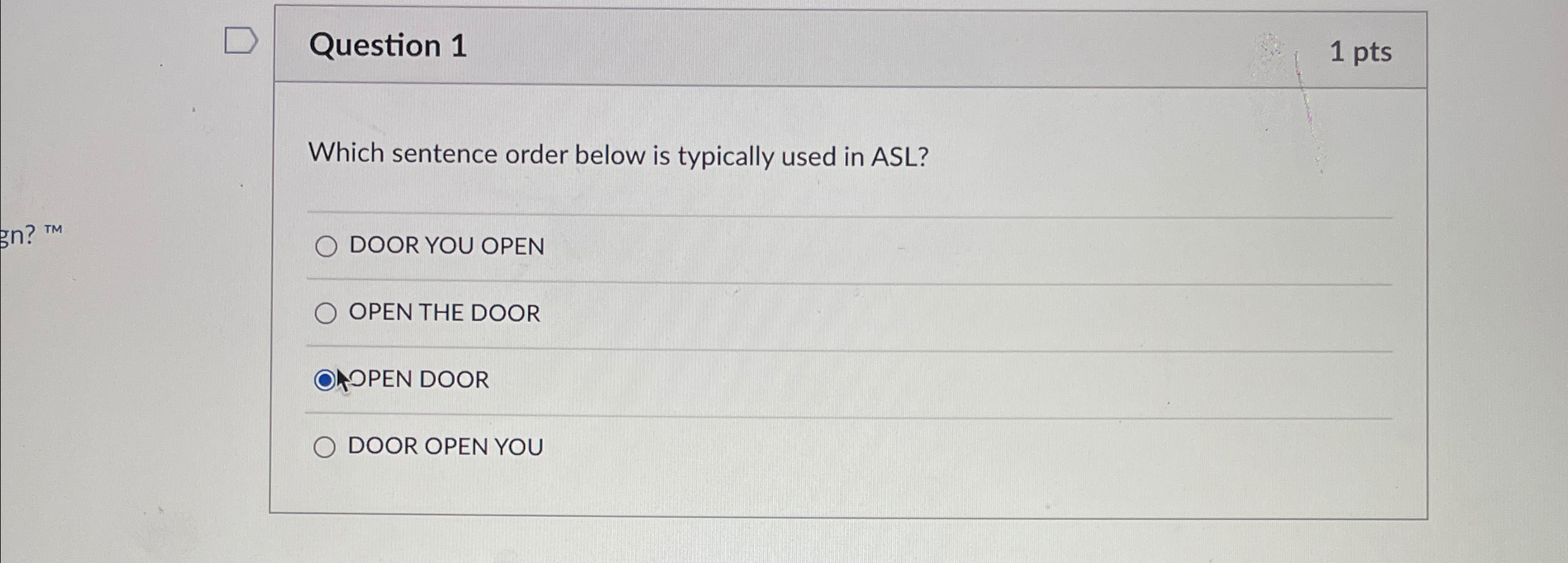Solved Question 11ptsWhich sentence order below is typically | Chegg.com