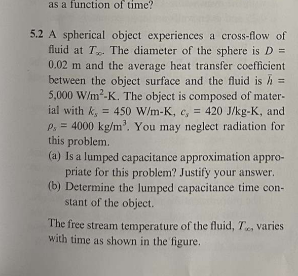 Solved The initial temperature of ﻿the spherical object | Chegg.com