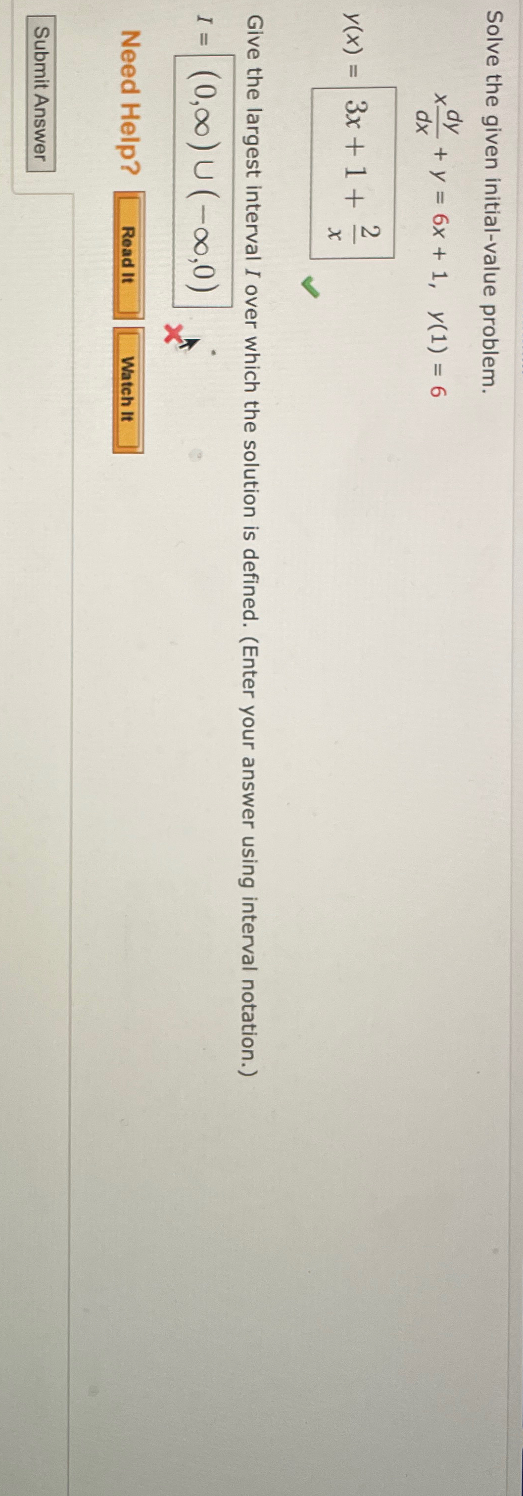 Solved Give the largest interval I over which the solution | Chegg.com