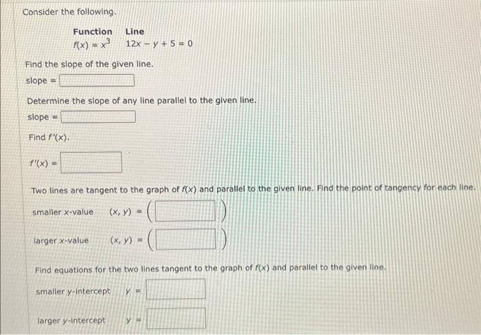 Solved Consider The Following Function F X X3 Line