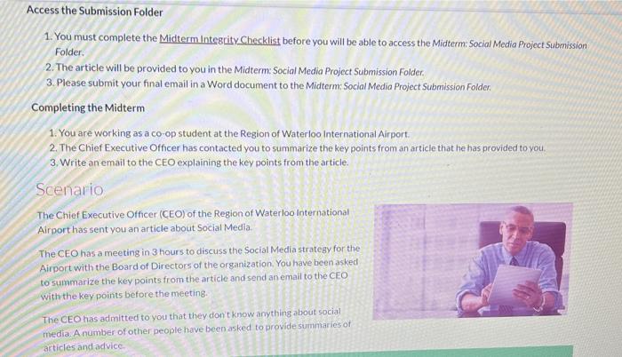 Access the Submission Folder 1. You must complete the | Chegg.com