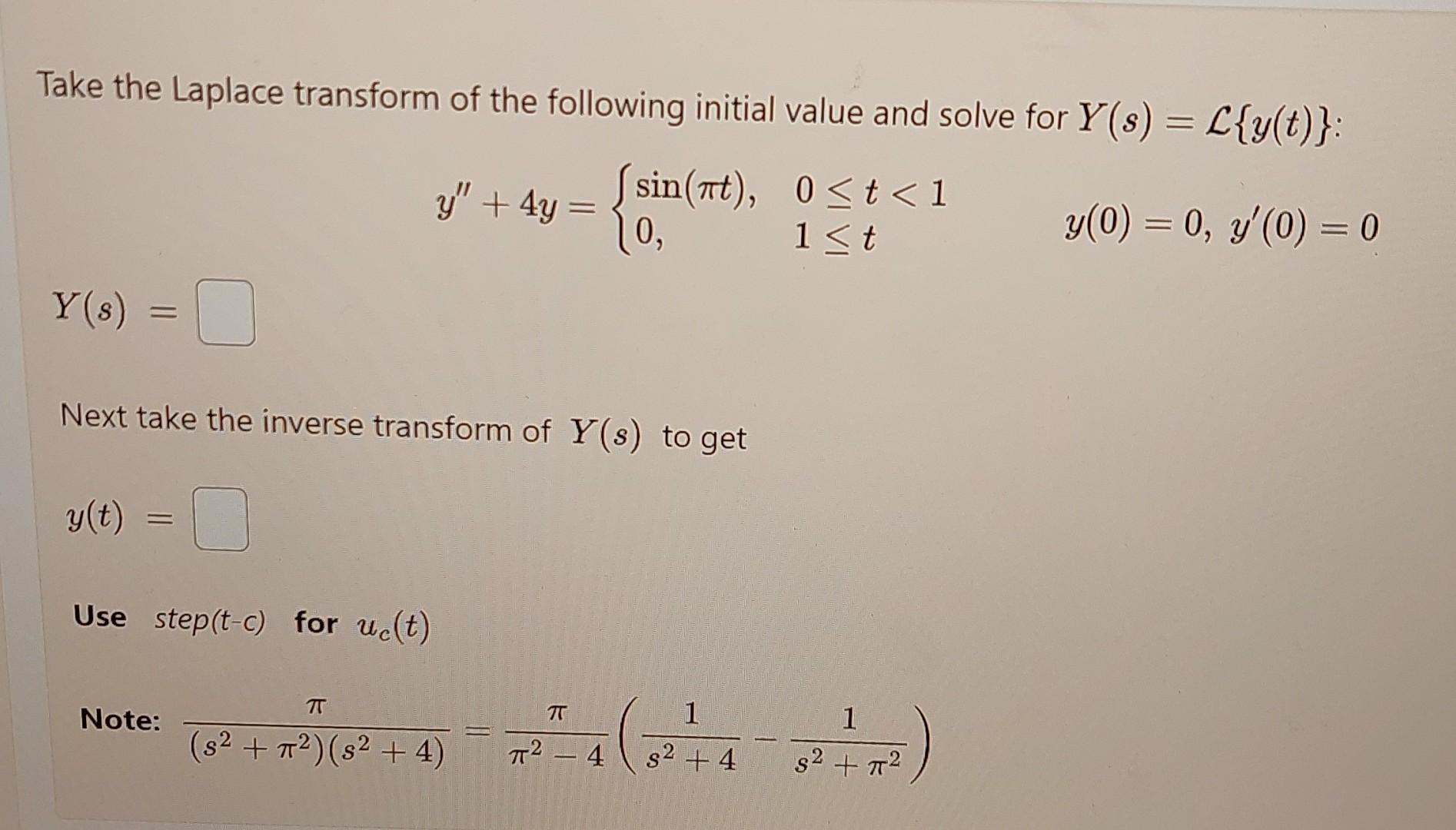 Solved Take the Laplace transform of the following initial | Chegg.com