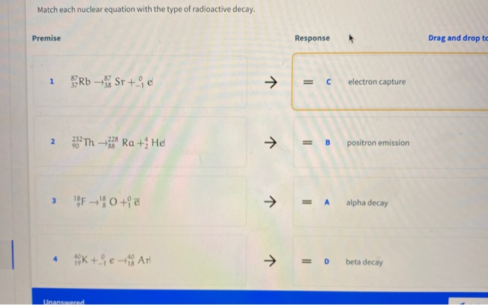 Solved Match each nuclear equation with the type of | Chegg.com