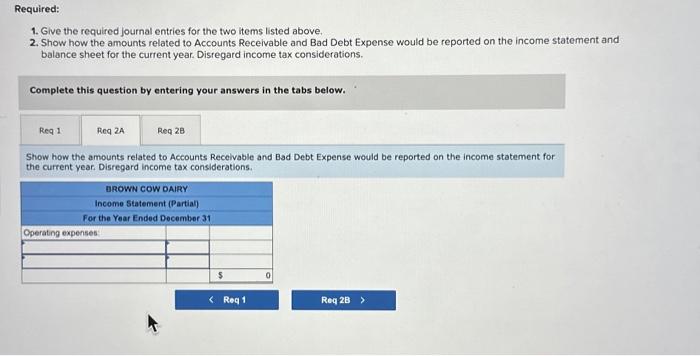 Solved Sive the required journal entries for the two items | Chegg.com