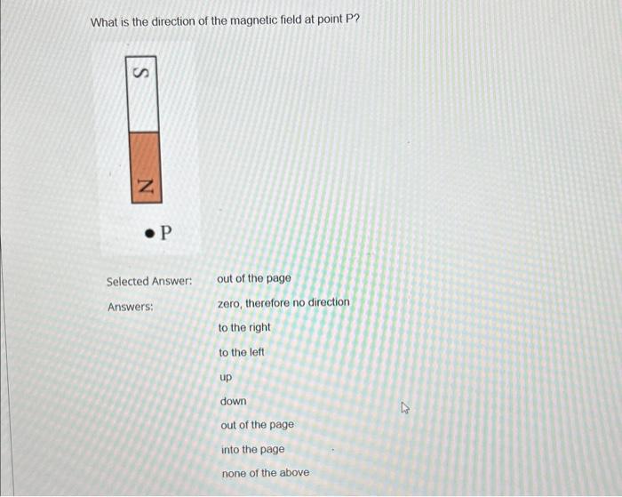 Solved What is the direction of the magnetic field at point | Chegg.com