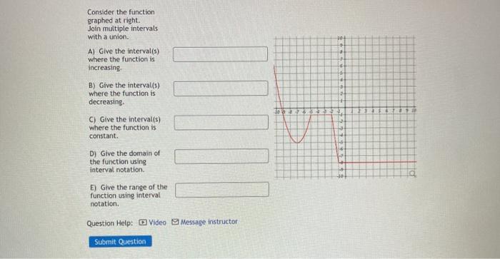 Solved Consider the function graphed at right. Join multiple | Chegg.com