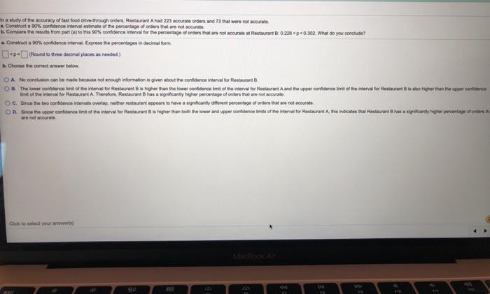 Solved way of the cry of fout food thoughes Restaurant Andre | Chegg.com