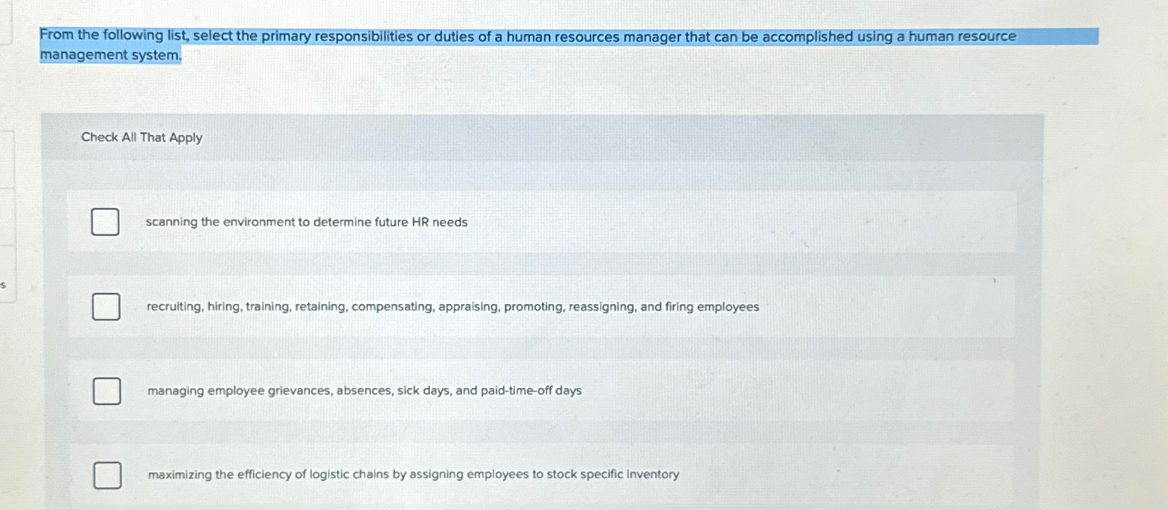 Solved From the following list, select the primary | Chegg.com