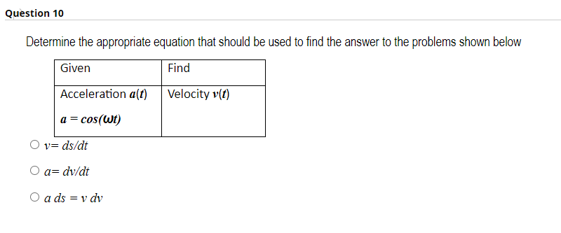 Question 10determine The Appropriate Equation That