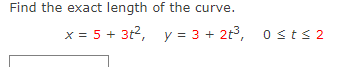 Solved Find the exact length of the | Chegg.com