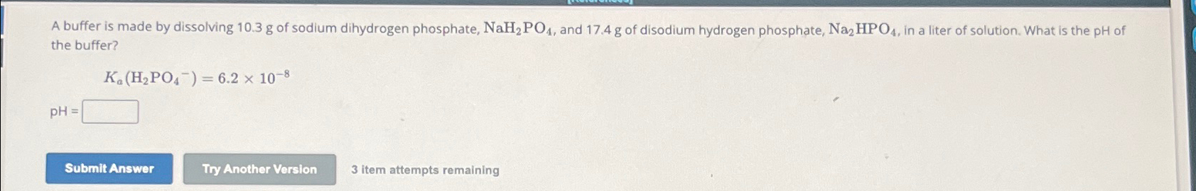Solved A buffer is made by dissolving 10.3g ﻿of sodium | Chegg.com