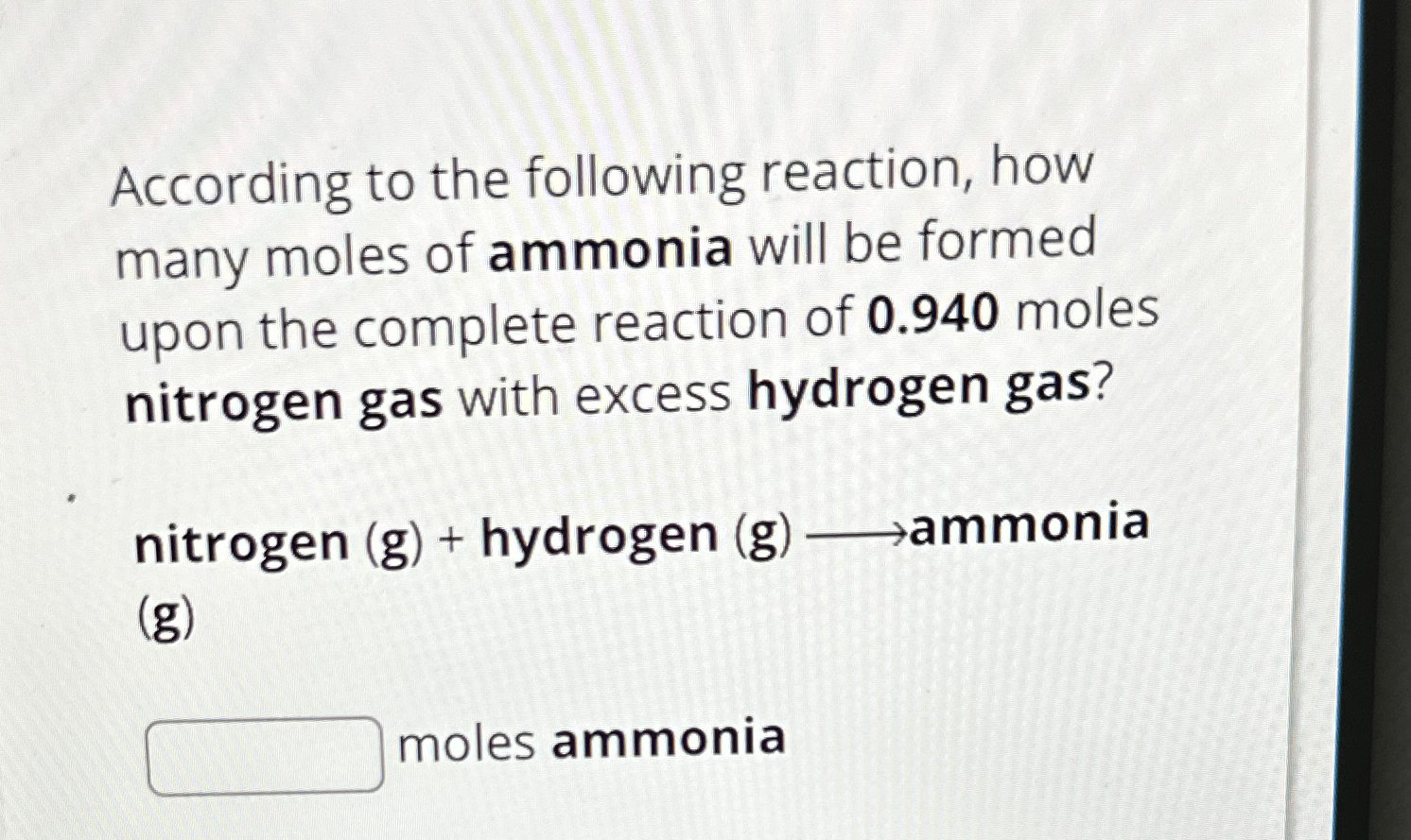 Solved According to the following reaction, how many moles | Chegg.com