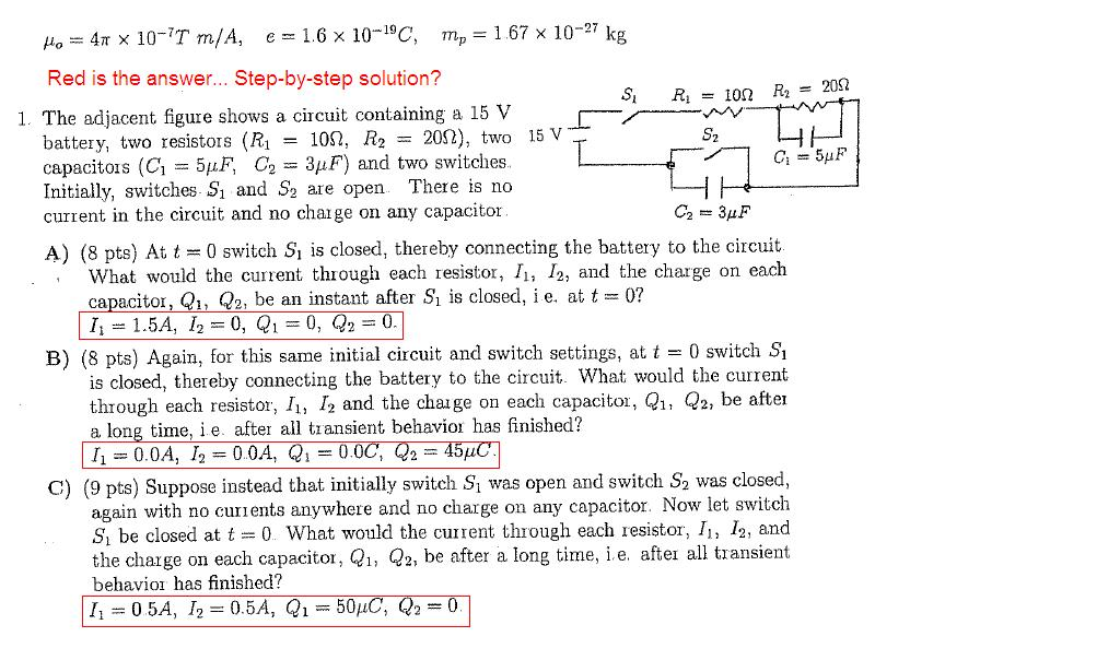 Solved mu 0 = 4 pi times 10 - 7 T m/s, e = 1.6 times | Chegg.com