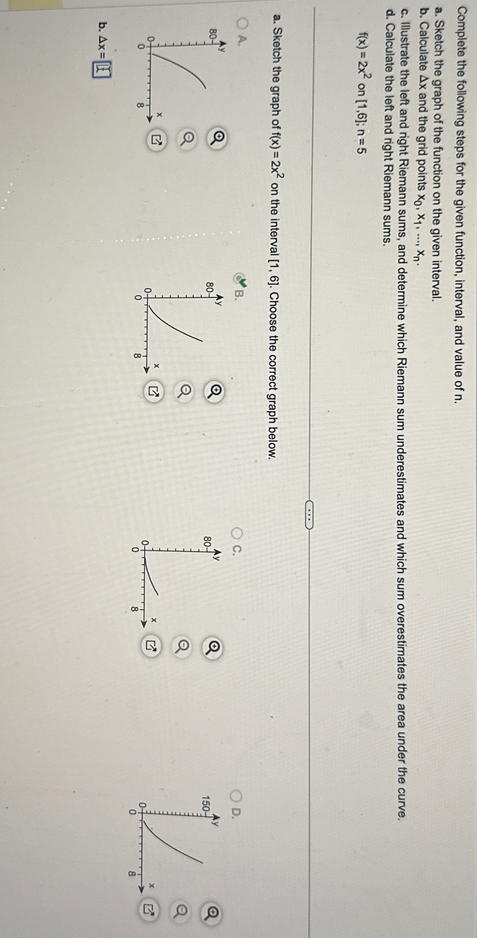 Solved Complete the following steps for the given function, | Chegg.com