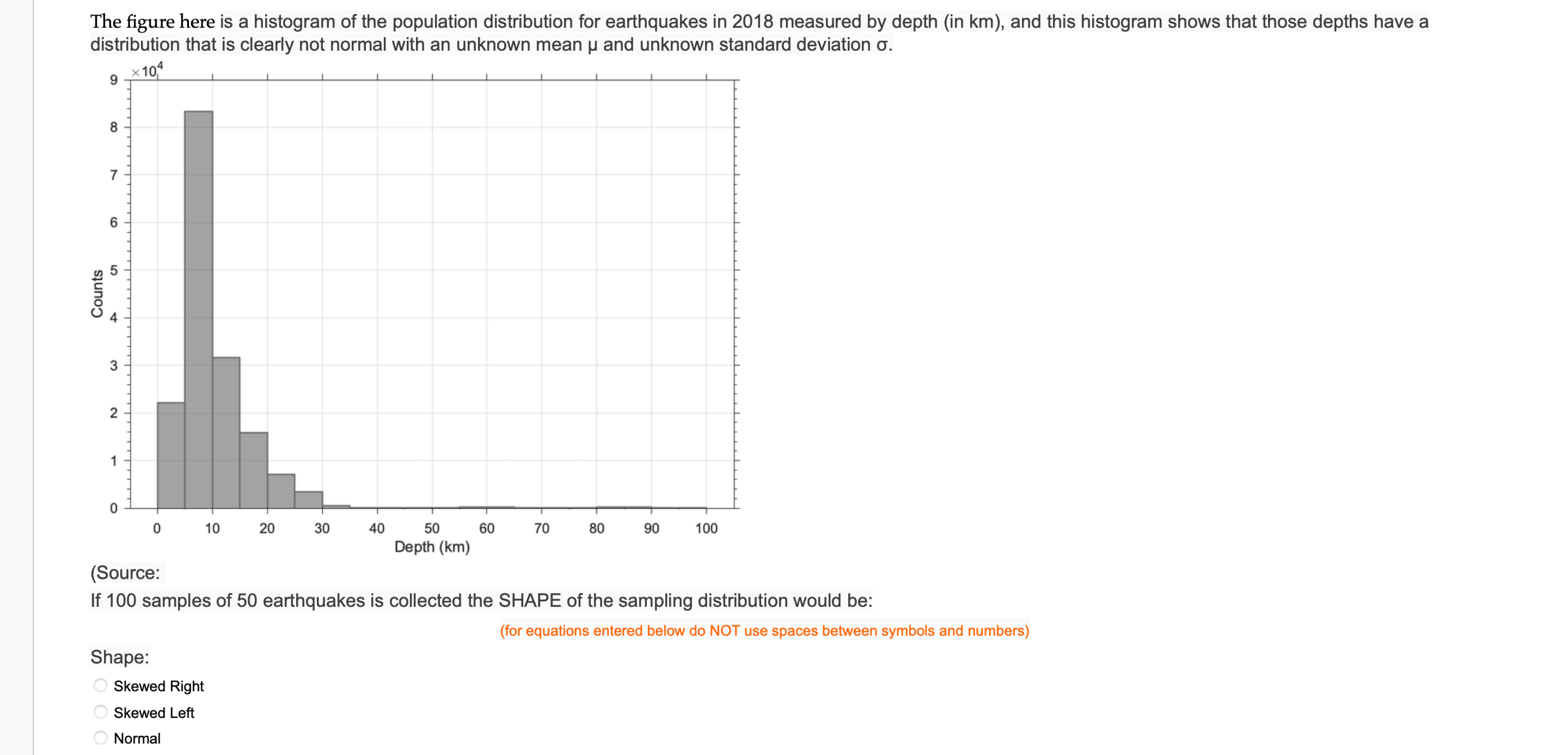Solved The figure here is a histogram of the population | Chegg.com