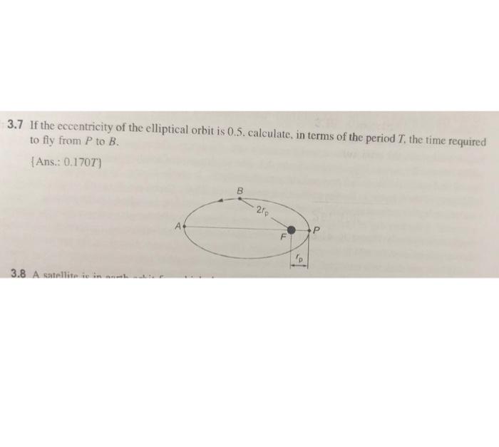 Solved 3.7 If the eccentricity of the elliptical orbit is | Chegg.com