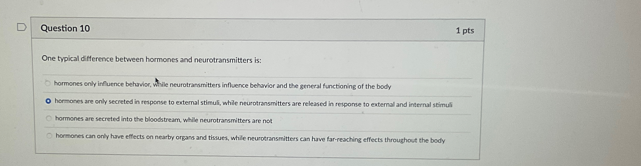 Solved Question 101 ﻿ptsOne typical difference between | Chegg.com