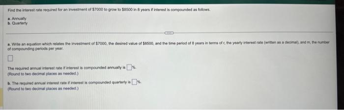 Solved Find the interest rate required for an imvestment of | Chegg.com