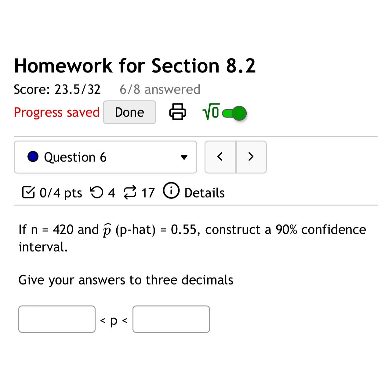 Solved Homework For Section 8 2score 23 5 32 6 8