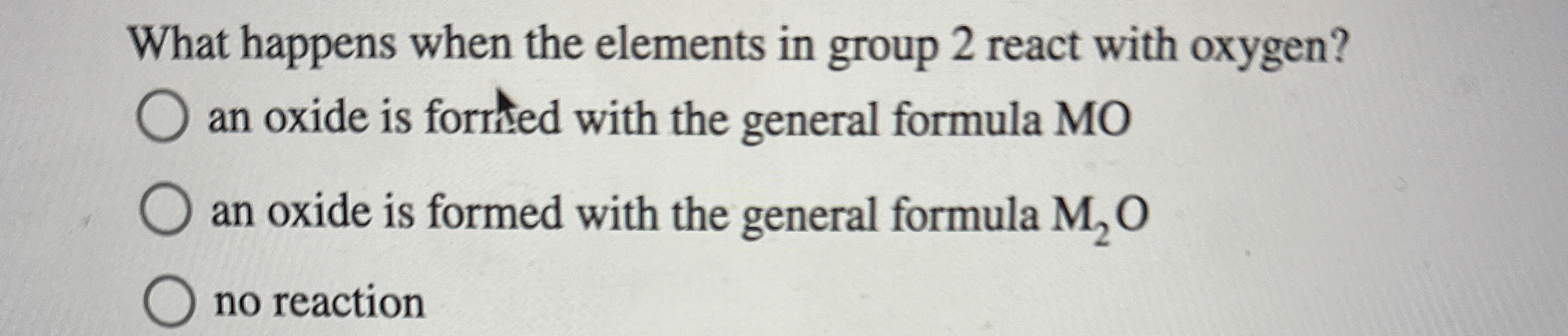 Solved What happens when the elements in group 2 ﻿react with | Chegg.com
