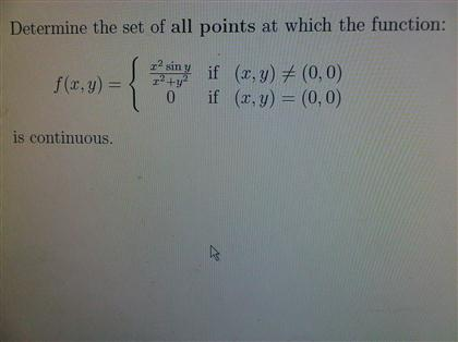 Solved Determine the set of all points at which the | Chegg.com