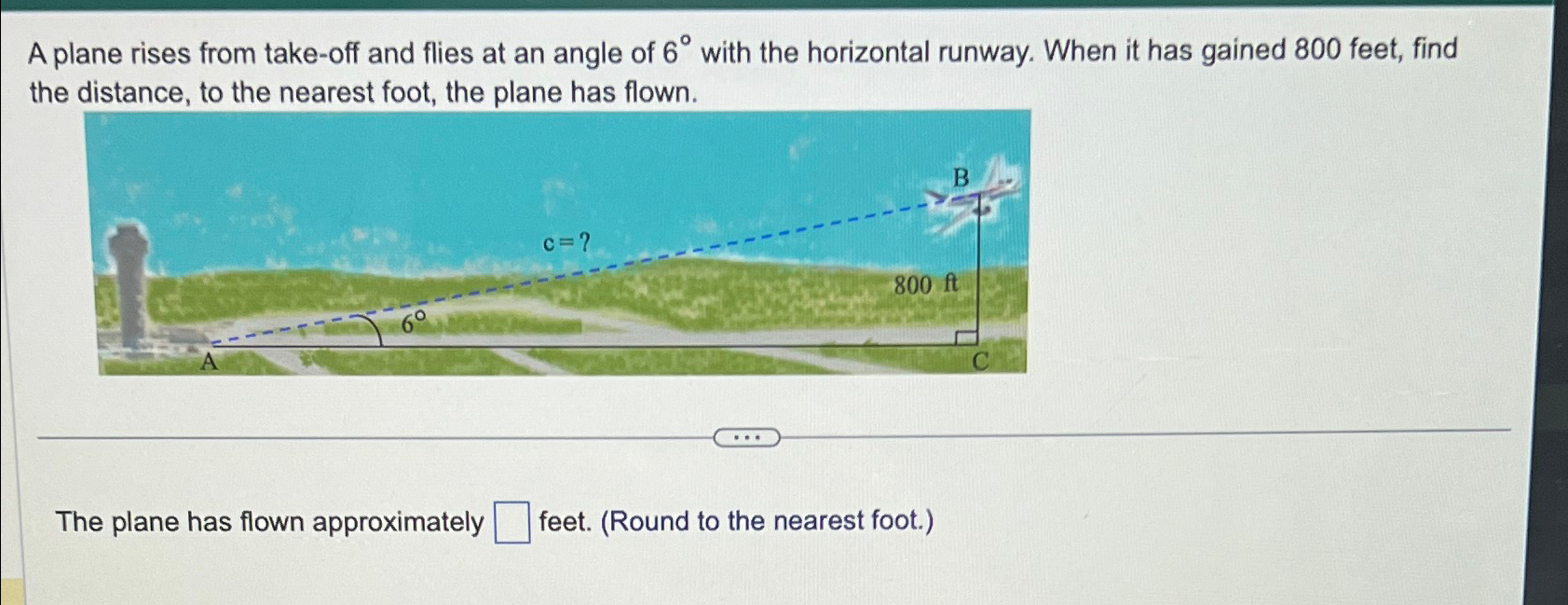 Solved A plane rises from take-off and flies at an angle of | Chegg.com