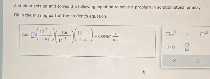 Solved A student sets up and solves the following equation | Chegg.com