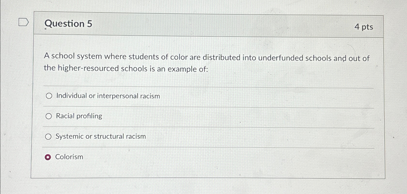 Solved Question 54 ﻿ptsA school system where students of | Chegg.com