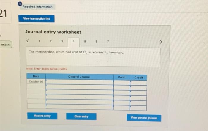 Solved Journal entry worksheet The merchandise, which had | Chegg.com