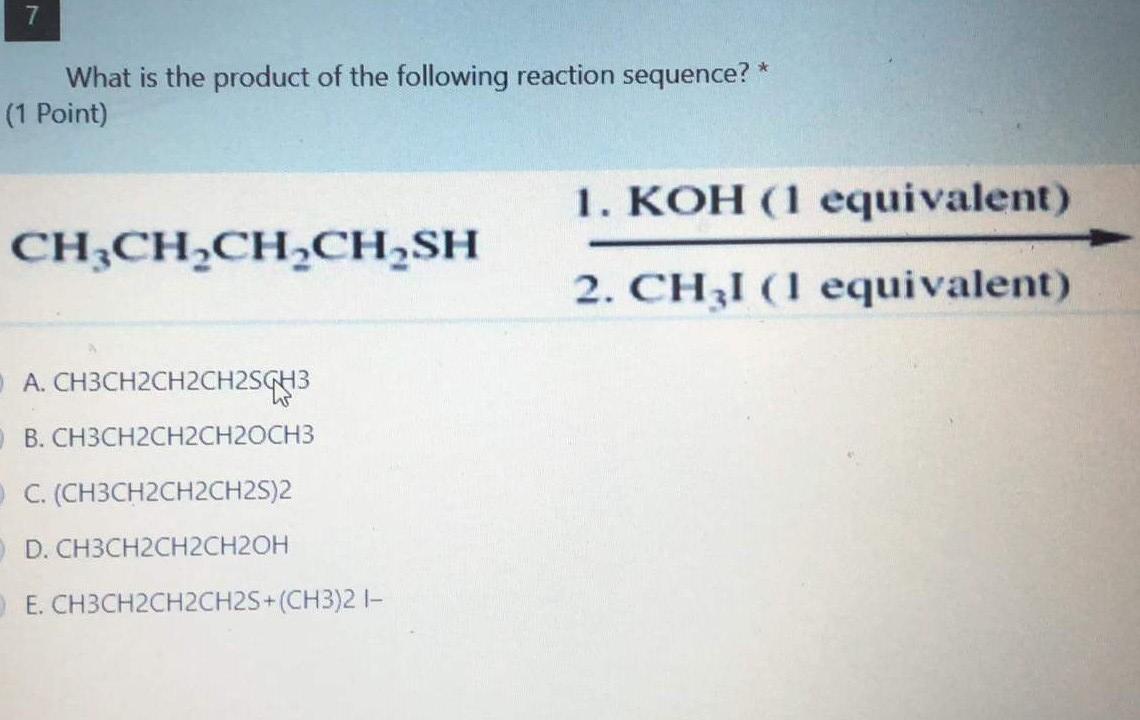 Solved What is the product of the following reaction | Chegg.com