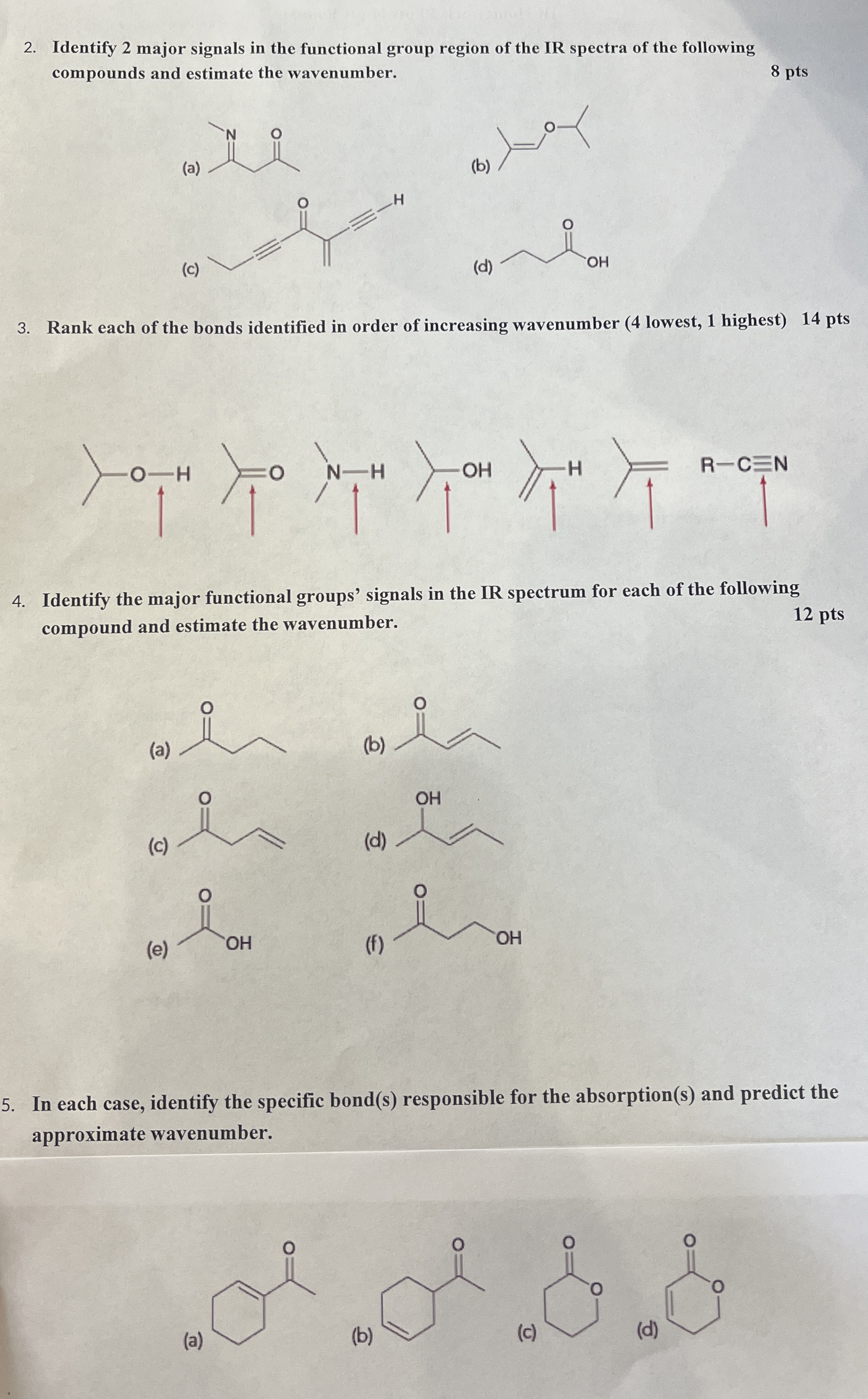 Solved Identify 2 ﻿major signals in the functional group | Chegg.com