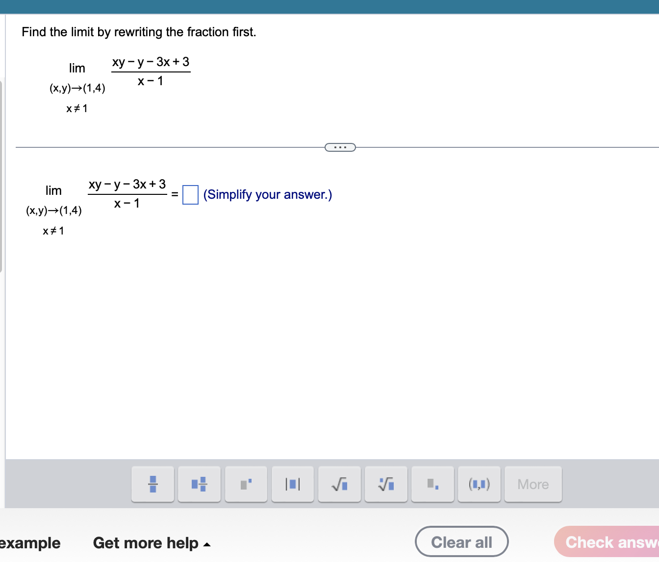 Solved Find the limit by rewriting the fraction | Chegg.com
