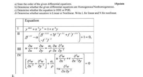 Solved ) State the order of the given differential | Chegg.com