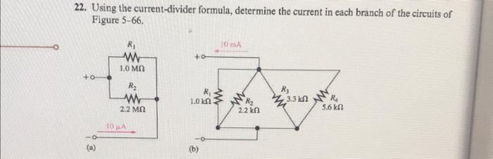 Solved 22. Using the current-divider formula, determine the | Chegg.com